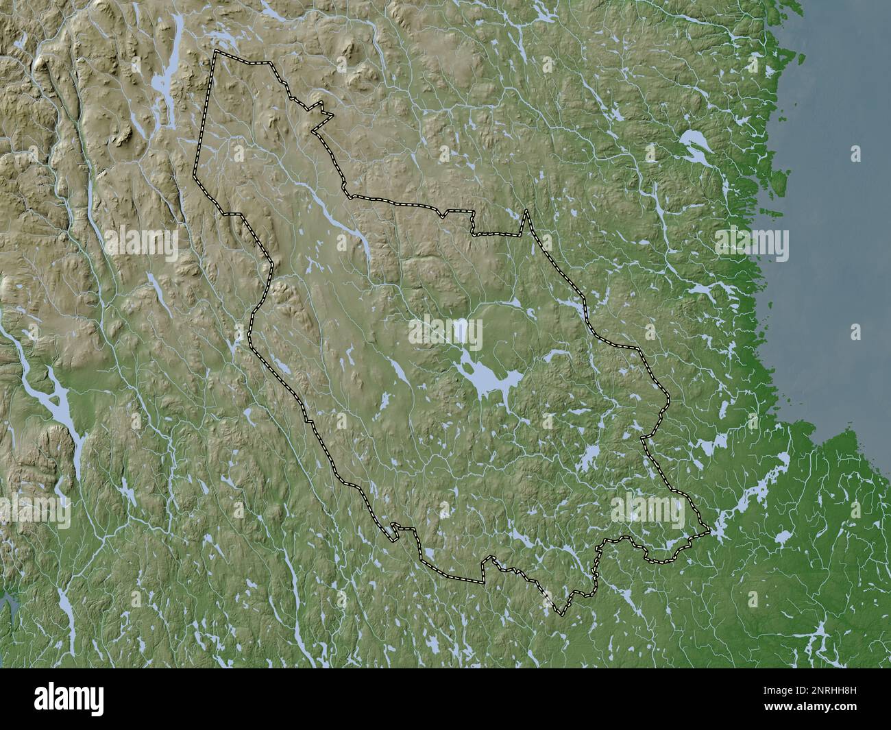 Dalarna, county of Sweden. Elevation map colored in wiki style with ...