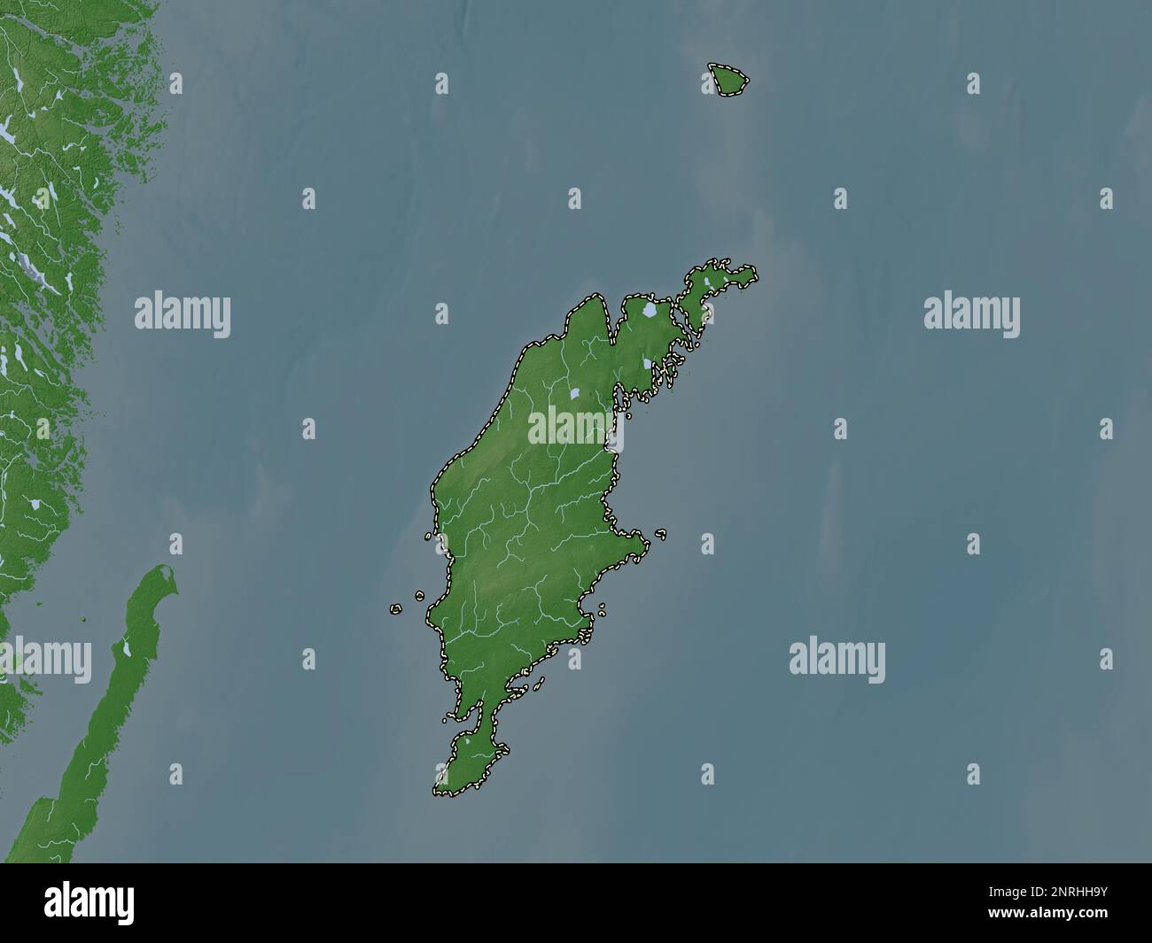 Gotland, county of Sweden. Elevation map colored in wiki style with ...