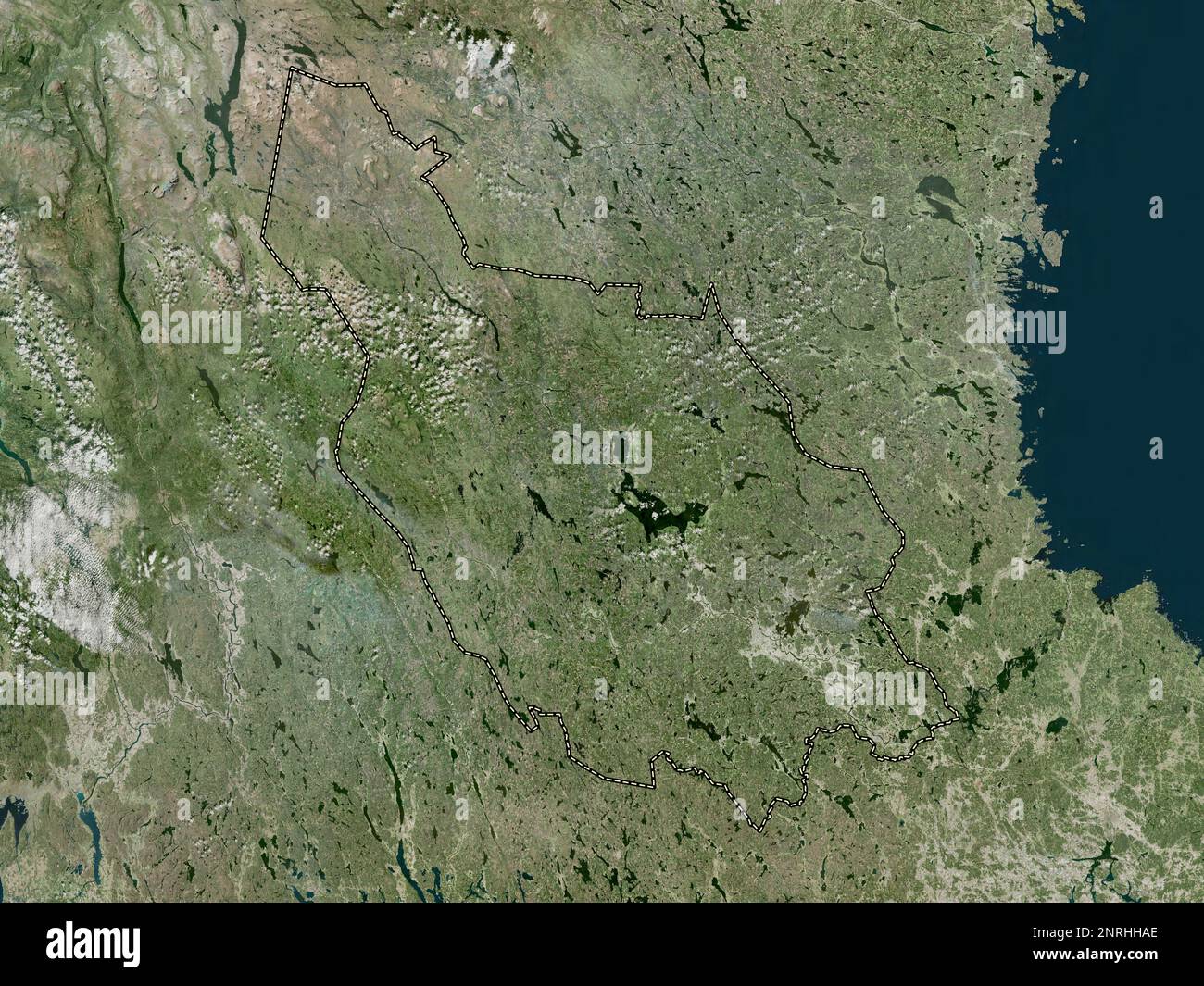 Dalarna, county of Sweden. High resolution satellite map Stock Photo ...