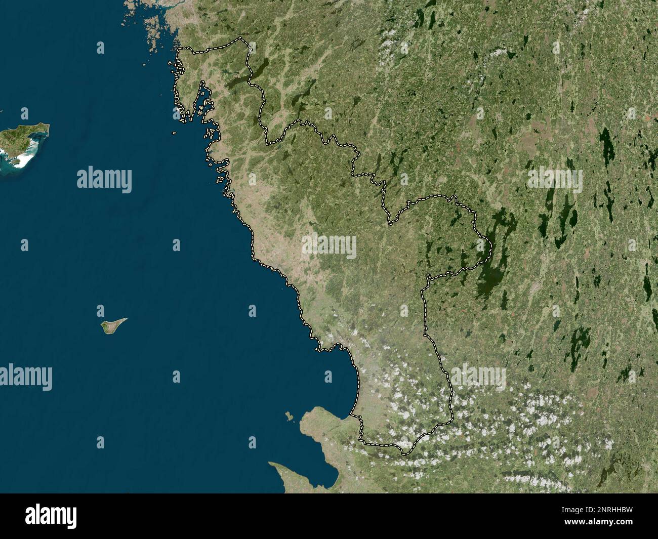 Halland, county of Sweden. High resolution satellite map Stock Photo ...