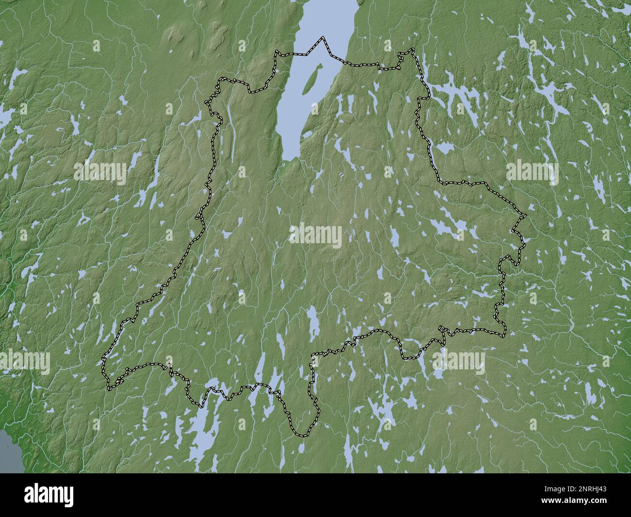 Jonkoping, county of Sweden. Elevation map colored in wiki style with ...