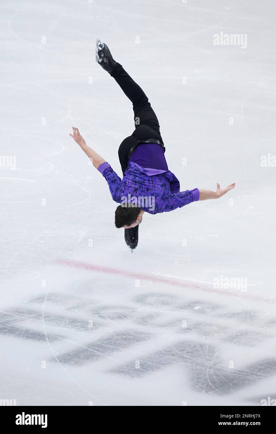 Kevin Aymoz of France performs during men Short Program (SP) in ISU ...