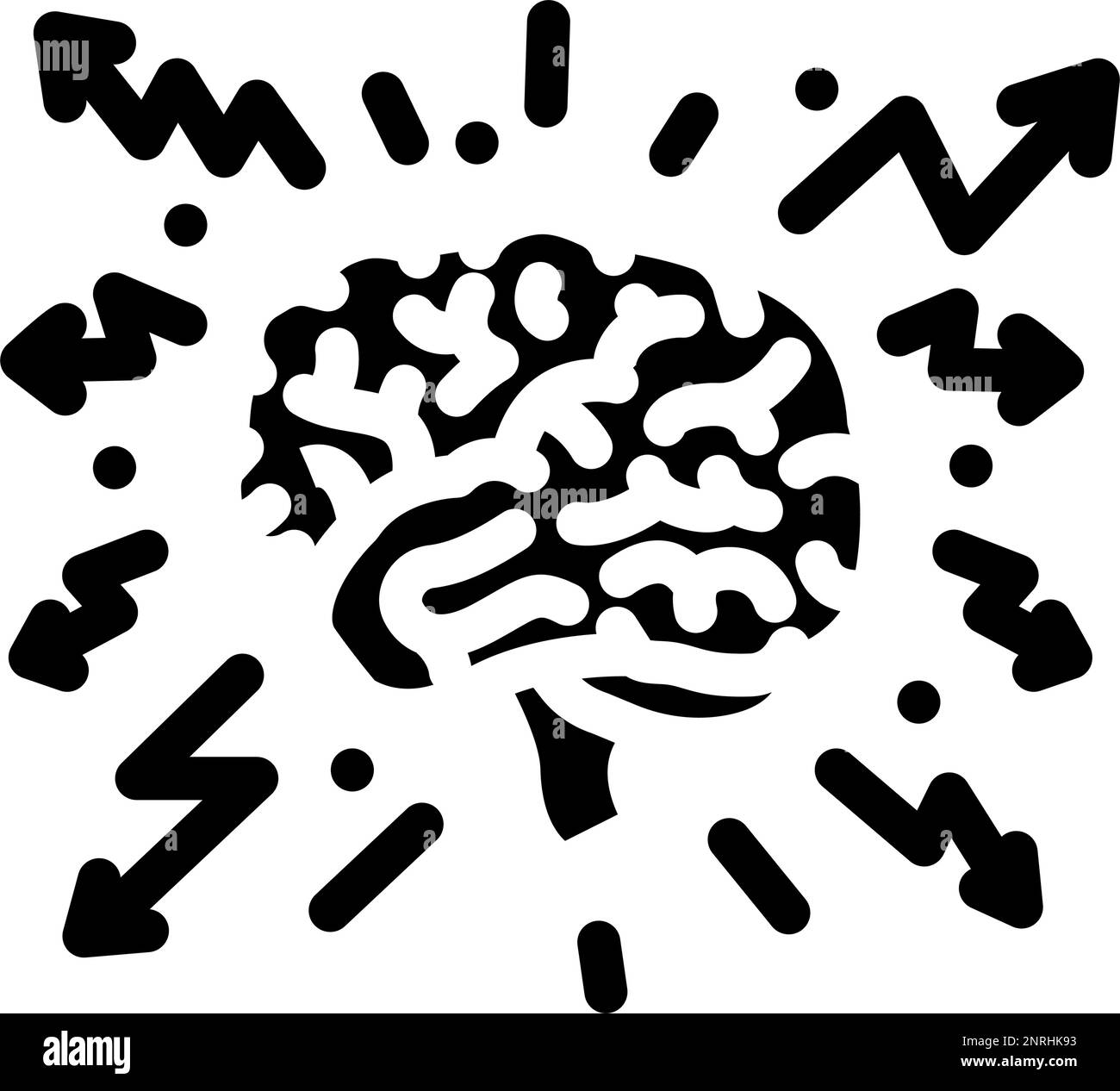 brainstorm brain glyph icon vector illustration Stock Vector Image ...