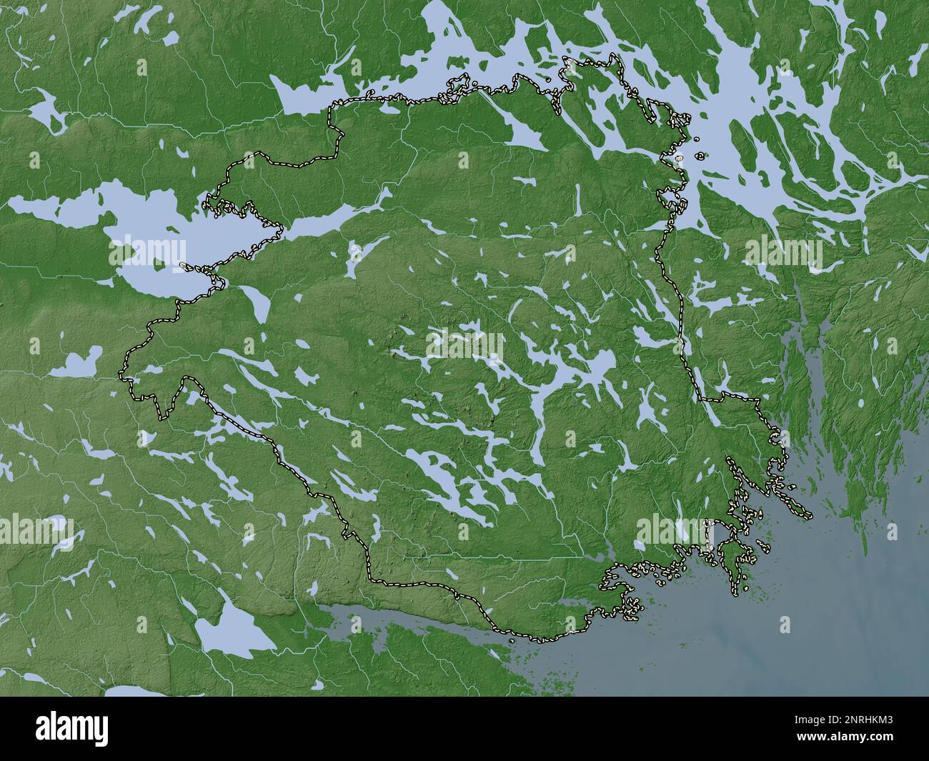 Sodermanland County Of Sweden Elevation Map Colored In Wiki Style With Lakes And Rivers Stock