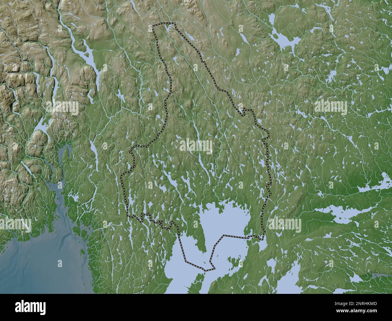 Varmland, county of Sweden. Elevation map colored in wiki style with ...