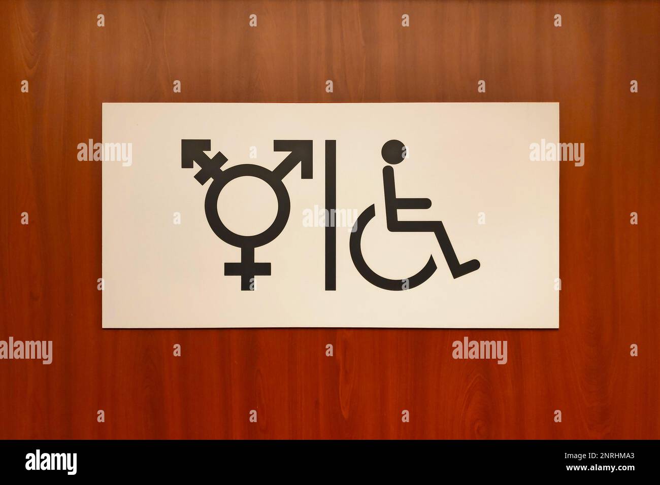Toilet sign for transgenders and handicapped persons on a cruise ship ...