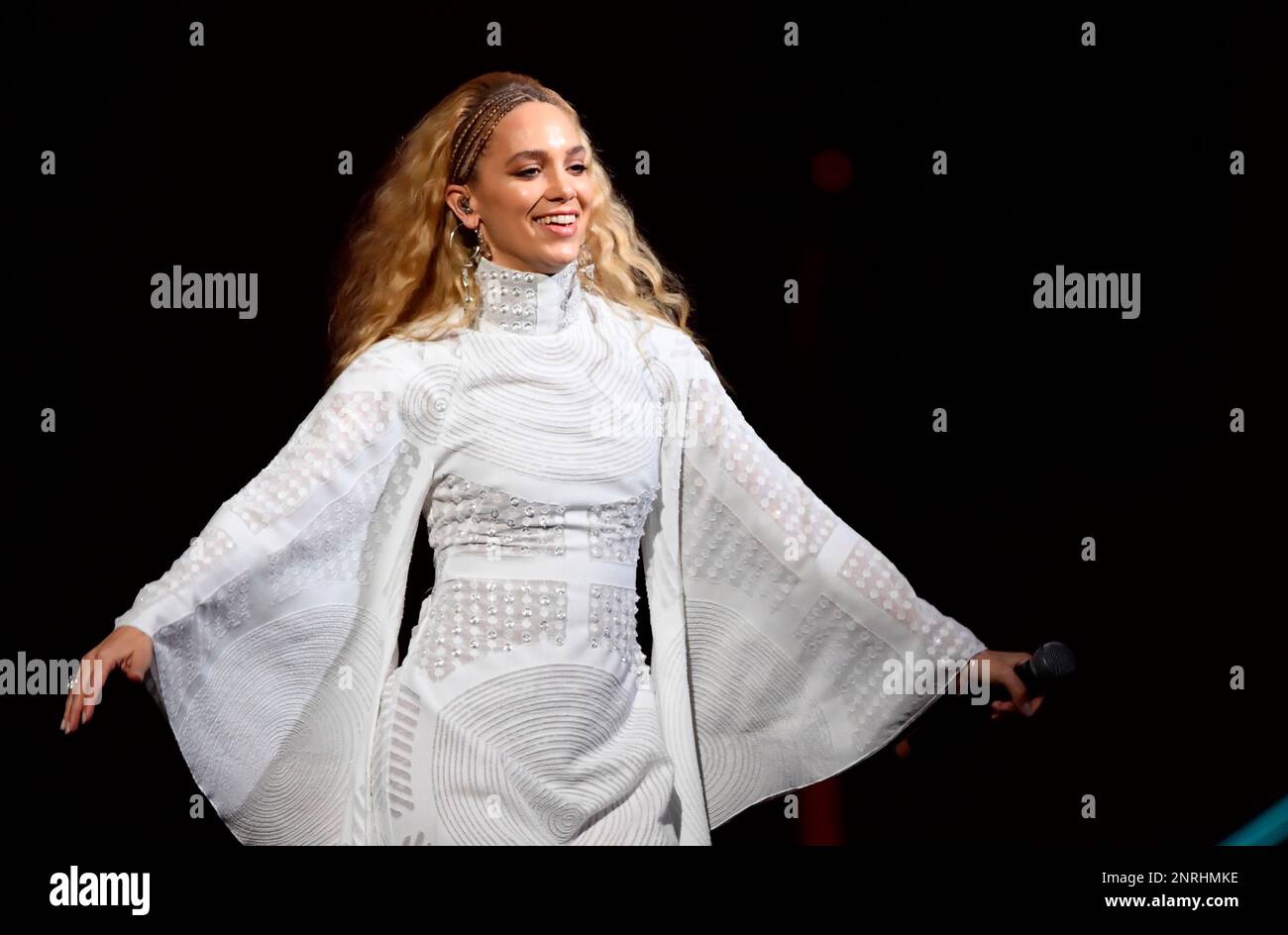 CORRECTING TO SWEDISH SINGER AGNES - Swedish singer Agnes on stage at ...