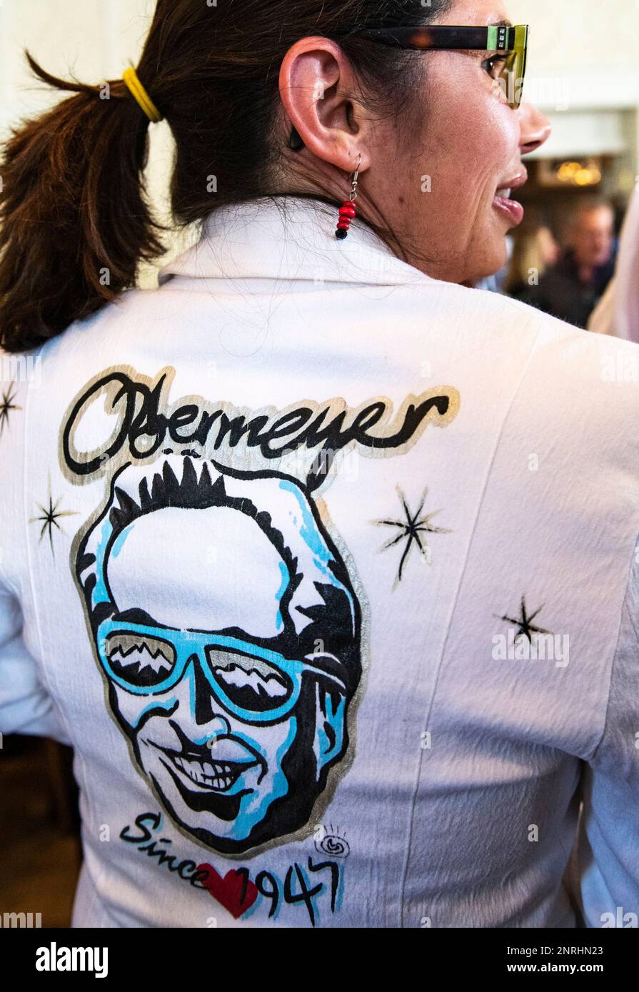 Adrienne Skaling wears her mother's handmade Obermeyer jacket during ...