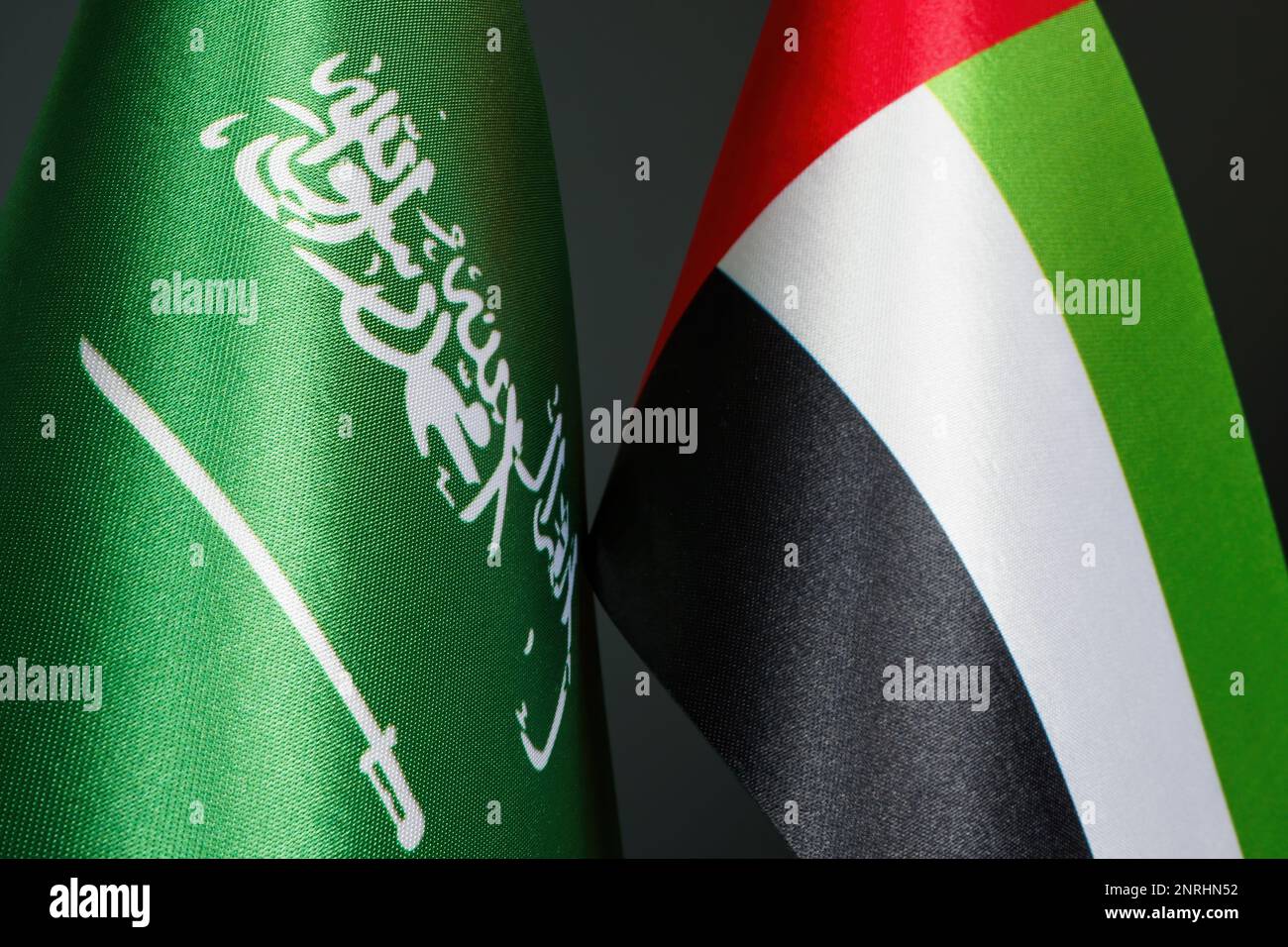 Flags of the United Arab Emirates UAE and Saudi Arabia Stock Photo - Alamy