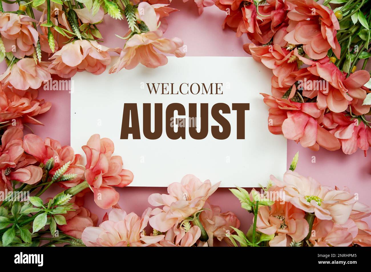 Welcome card with colorful flowers hi-res stock photography and images ...