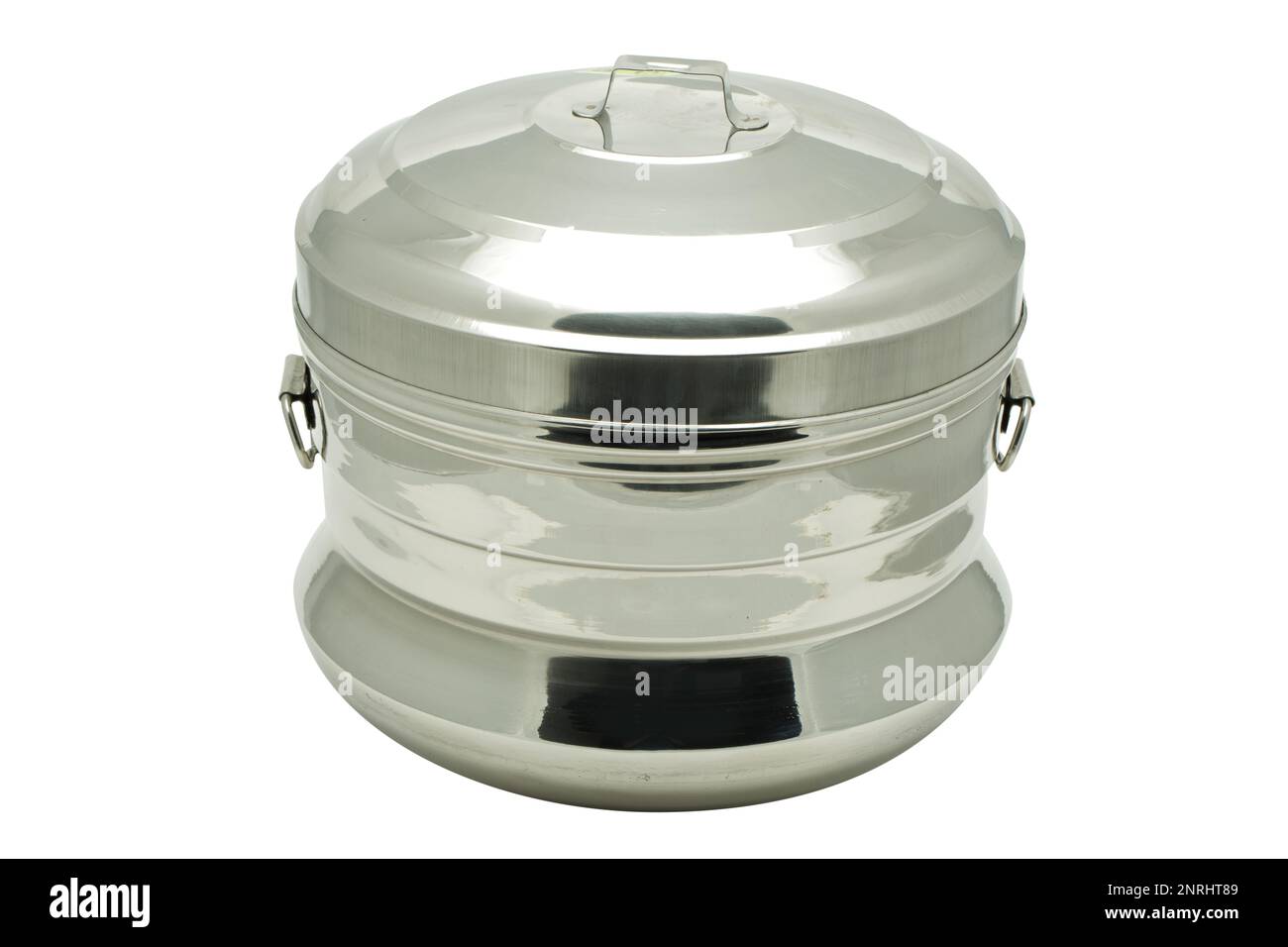 Steel utensils, isolated images of steel kitchen wares placed on white ...