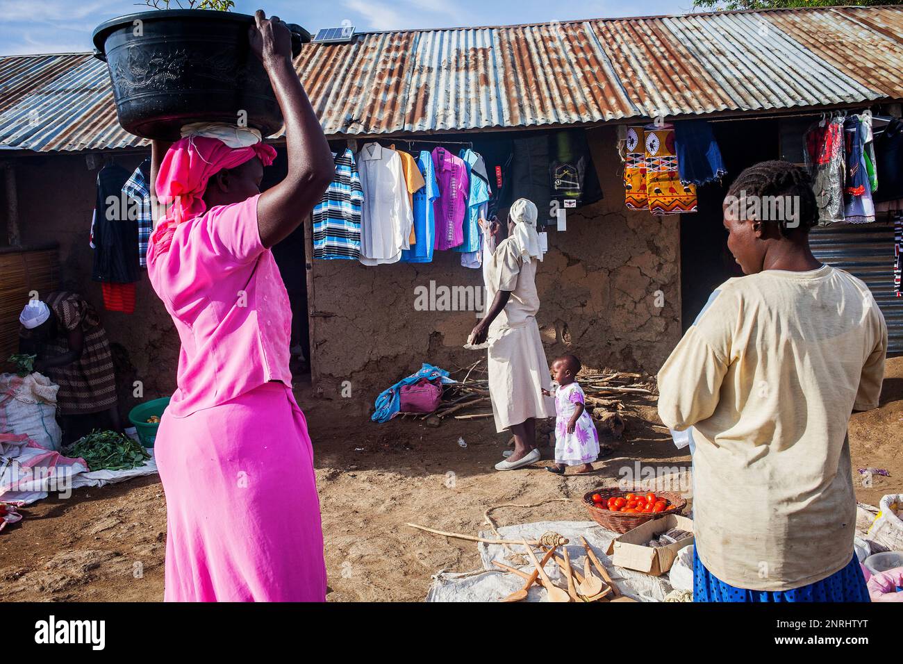 Street scene, the fishing village of Litari, Rusinga Island, Lake ...