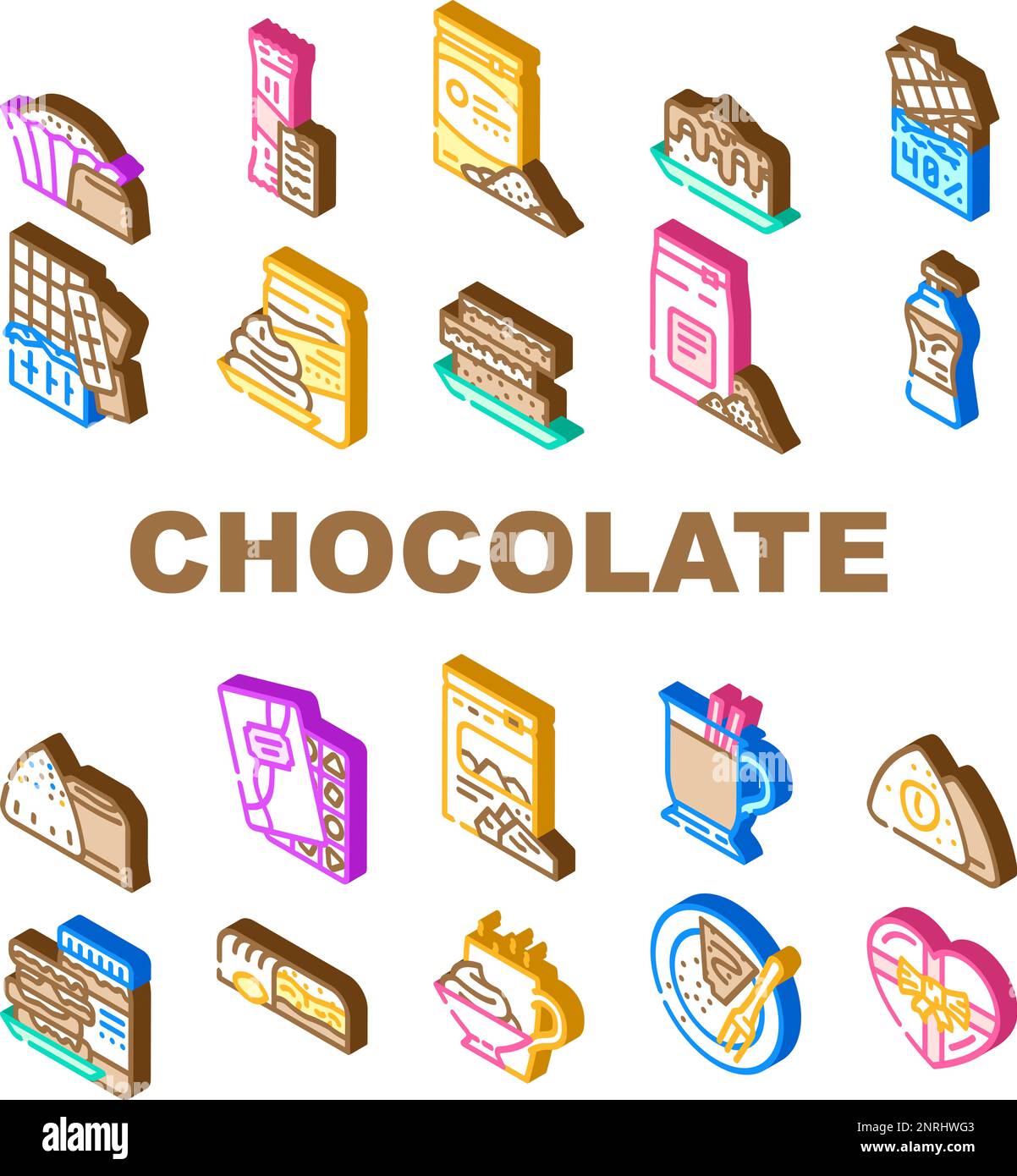 chocolate candy food dessert icons set vector Stock Vector Image & Art ...
