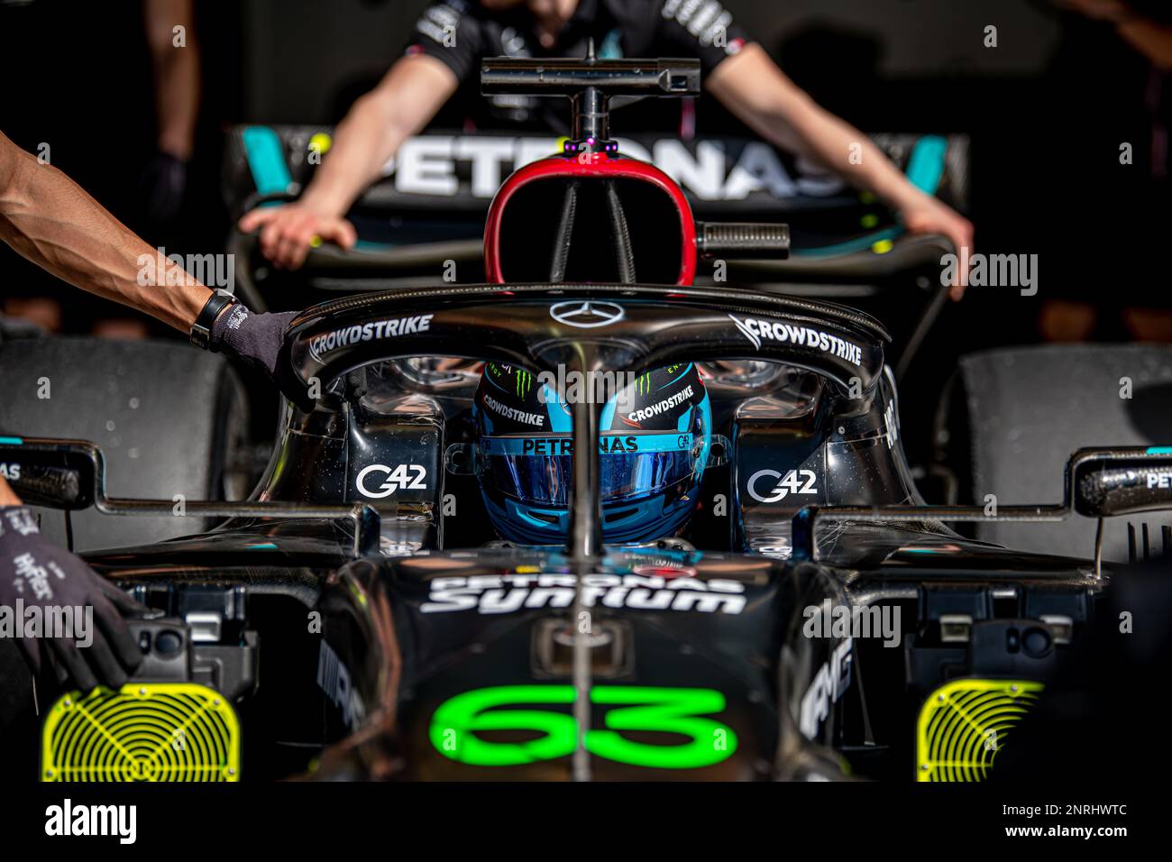 BAHRAIN INTERNATIONAL CIRCUIT, BAHRAIN - FEBRUARY 25: George Russell ...