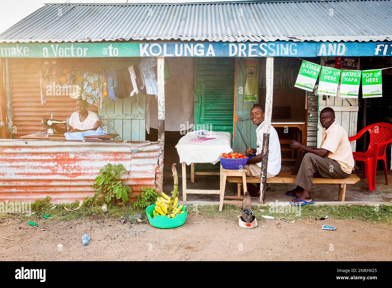 Street scene, in the fishing village of Kolunga, Rusinga Island, Lake ...