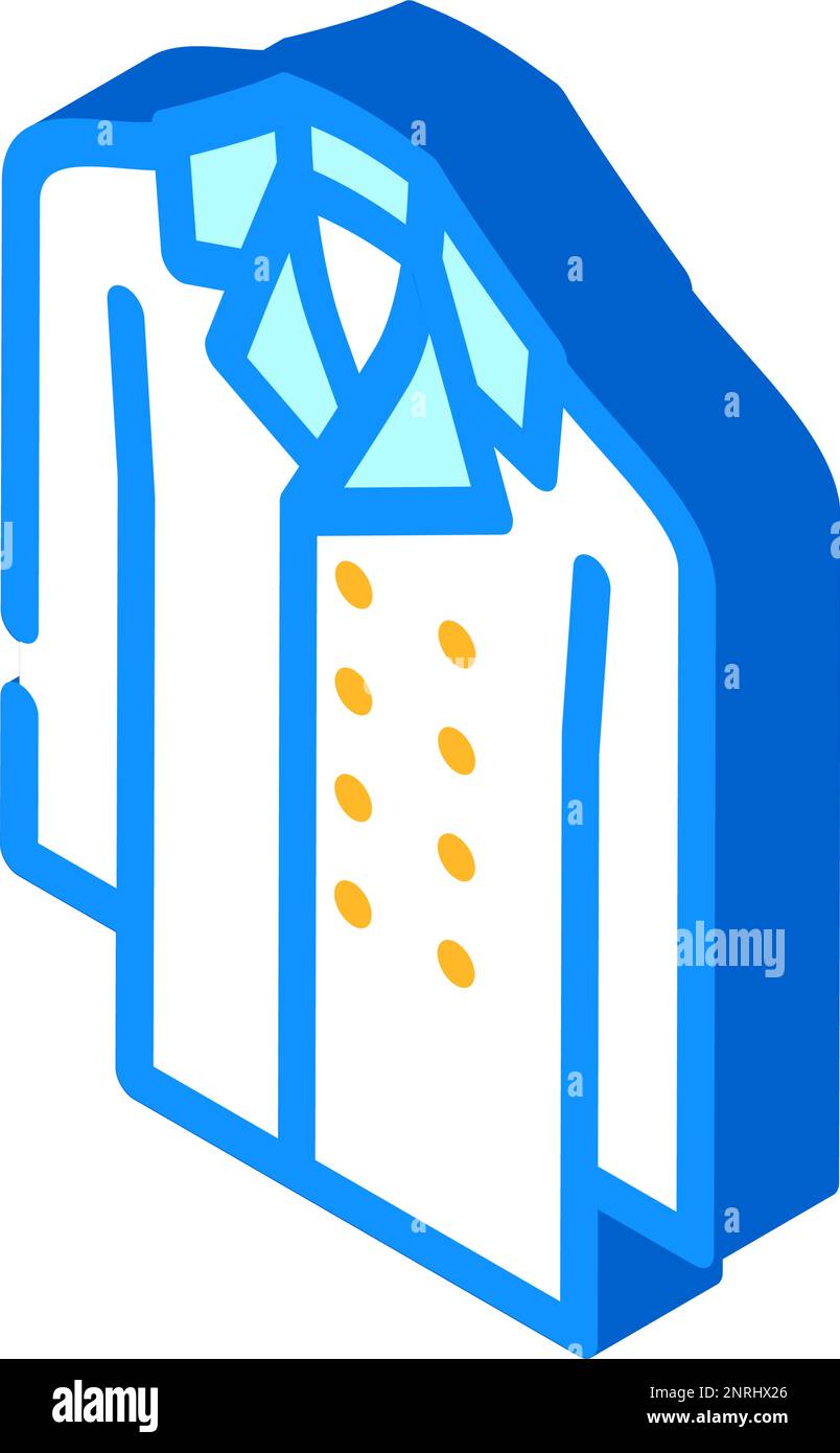 Peacoat Outerwear Male Isometric Icon Vector Illustration Stock Vector