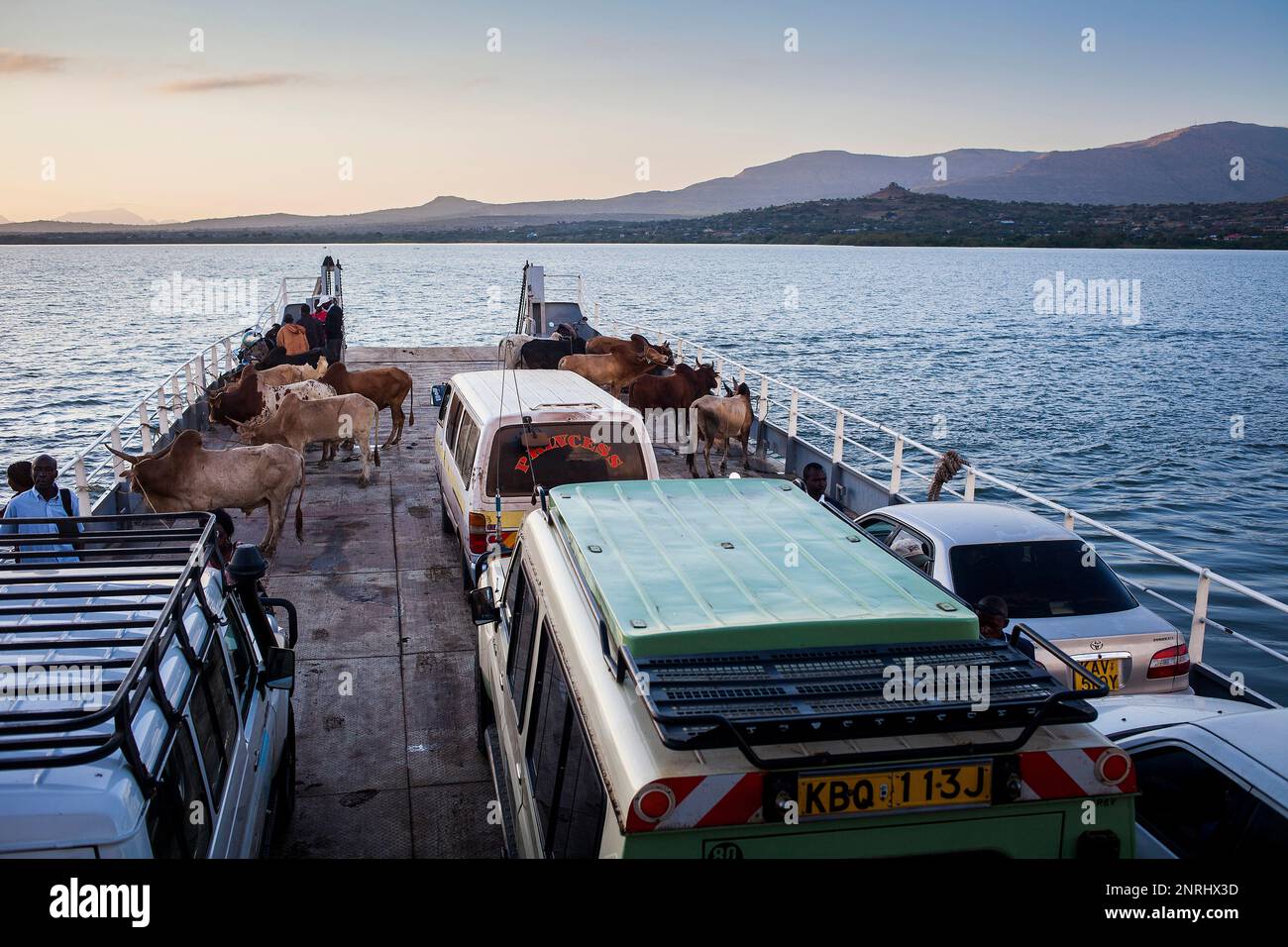 Ferry from Rusinga Island to Luanda Kotieno, Lake Victoria, Kenya Stock ...