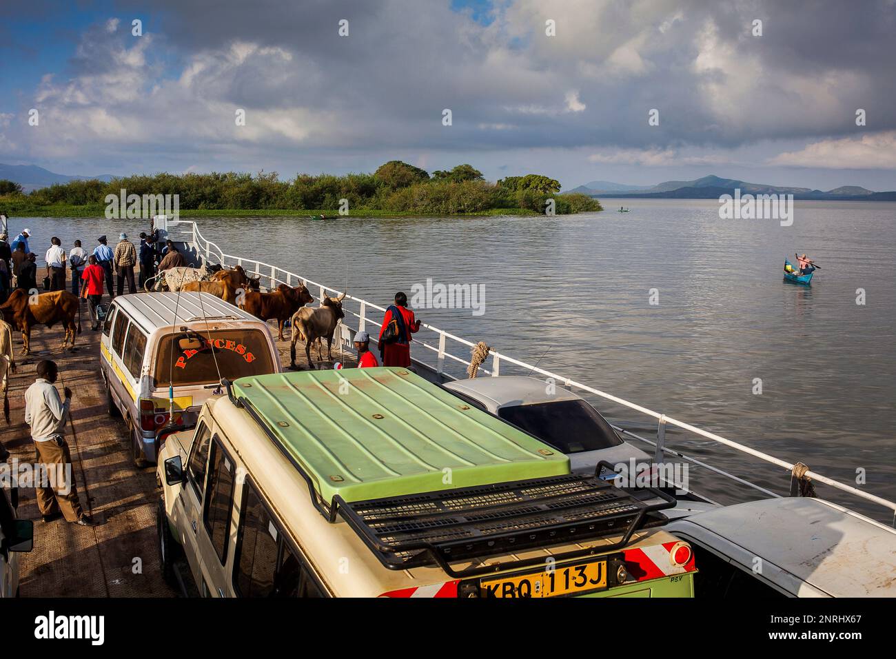 Ferry from Rusinga Island to Luanda Kotieno, Lake Victoria, Kenya Stock ...