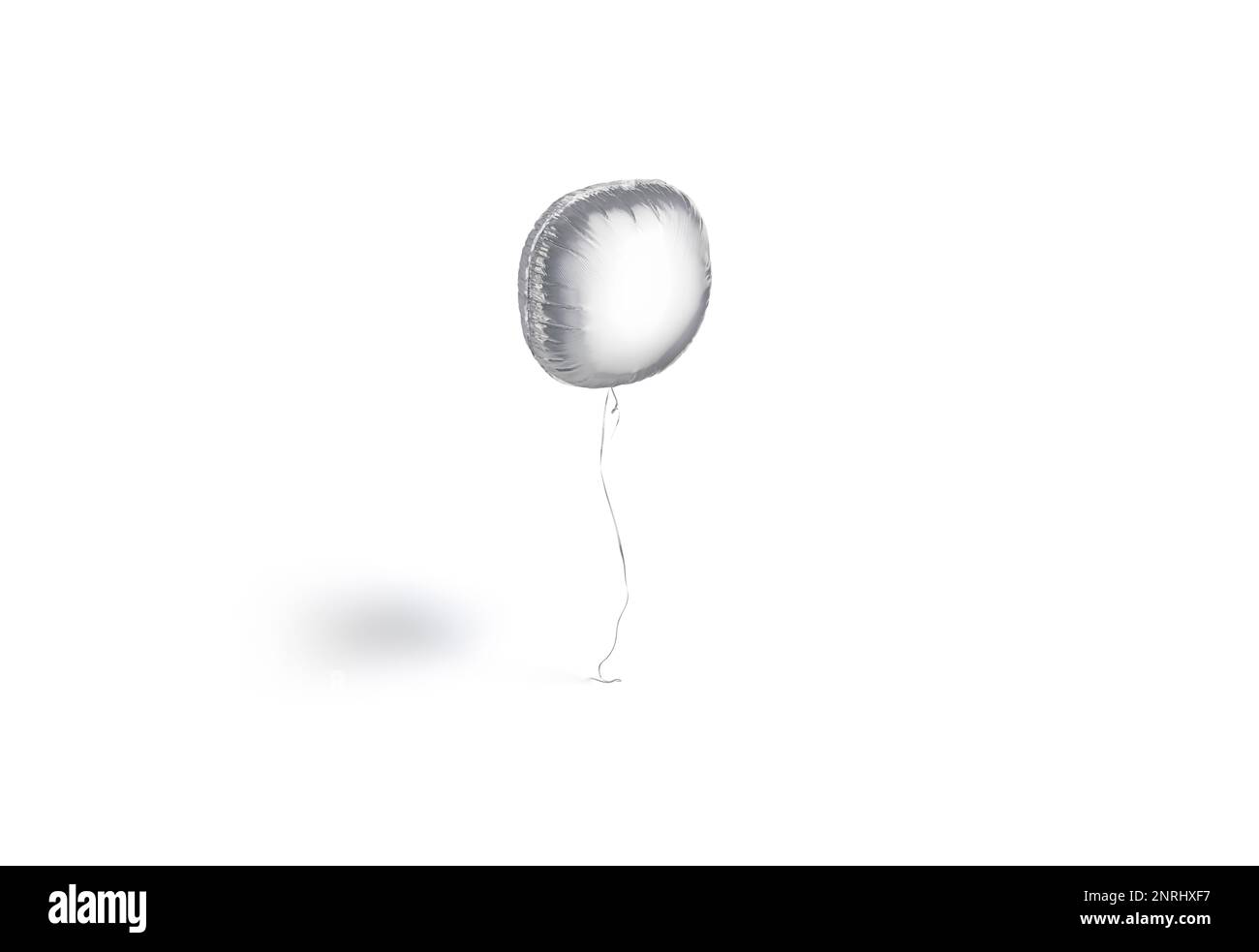 Blank silver foil balloon square corners mockup, side view, 3d ...