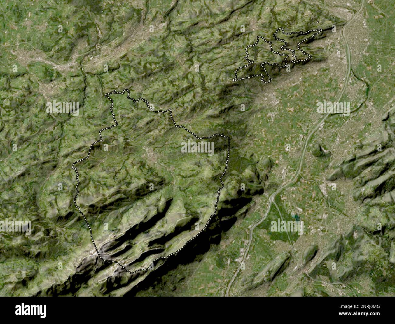 Appenzell Innerrhoden, canton of Switzerland. Low resolution satellite ...