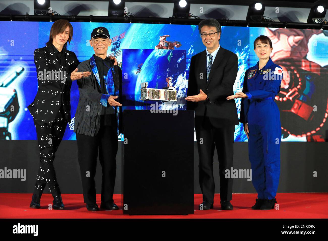 (L-R) SUGIO, a musician, Yoshiyuki Tomino , general director of "Mobile ...