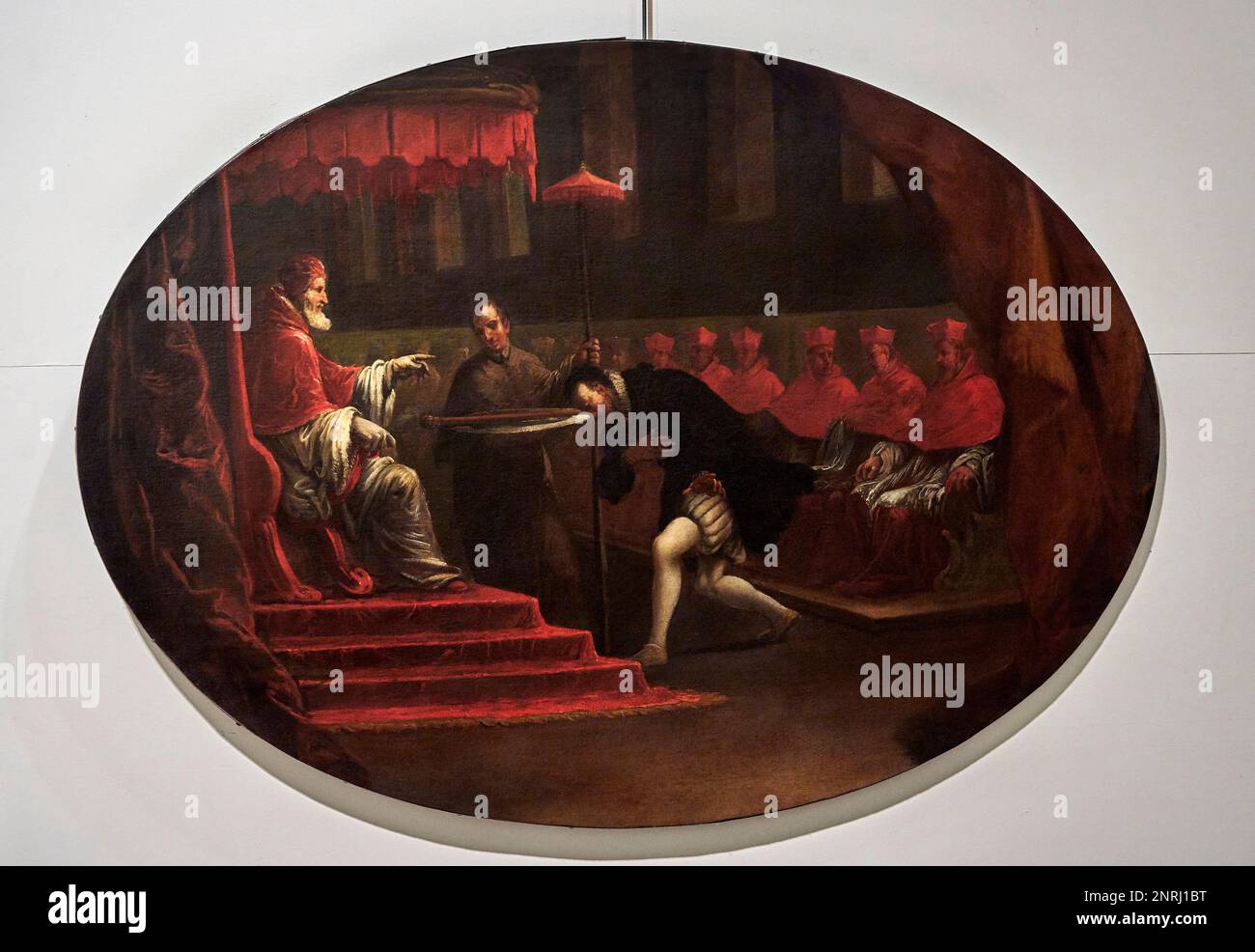 Paolo III nomina Pier Luigi Farnese gonfaloniere della Chiesa - olio su ...