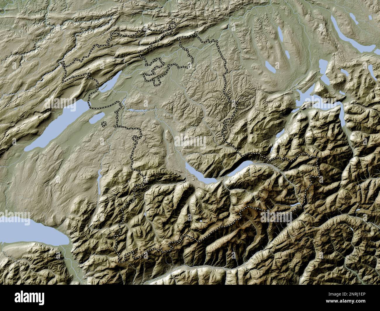Bern, canton of Switzerland. Elevation map colored in wiki style with ...