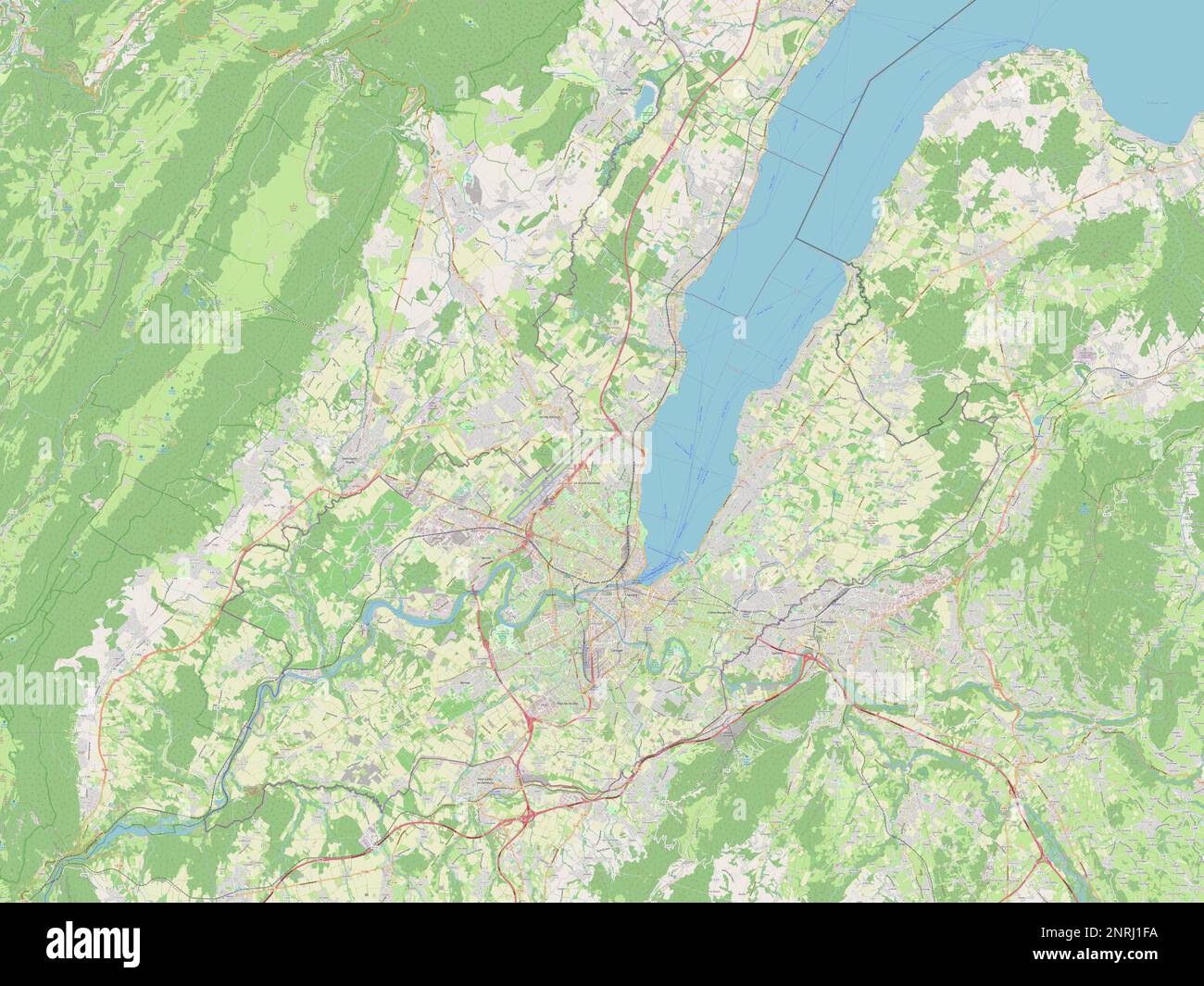 Geneve, canton of Switzerland. Open Street Map Stock Photo - Alamy