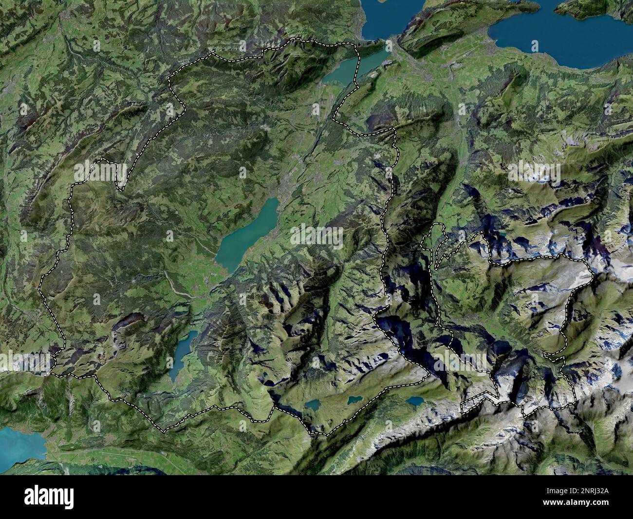Obwalden, canton of Switzerland. High resolution satellite map Stock ...