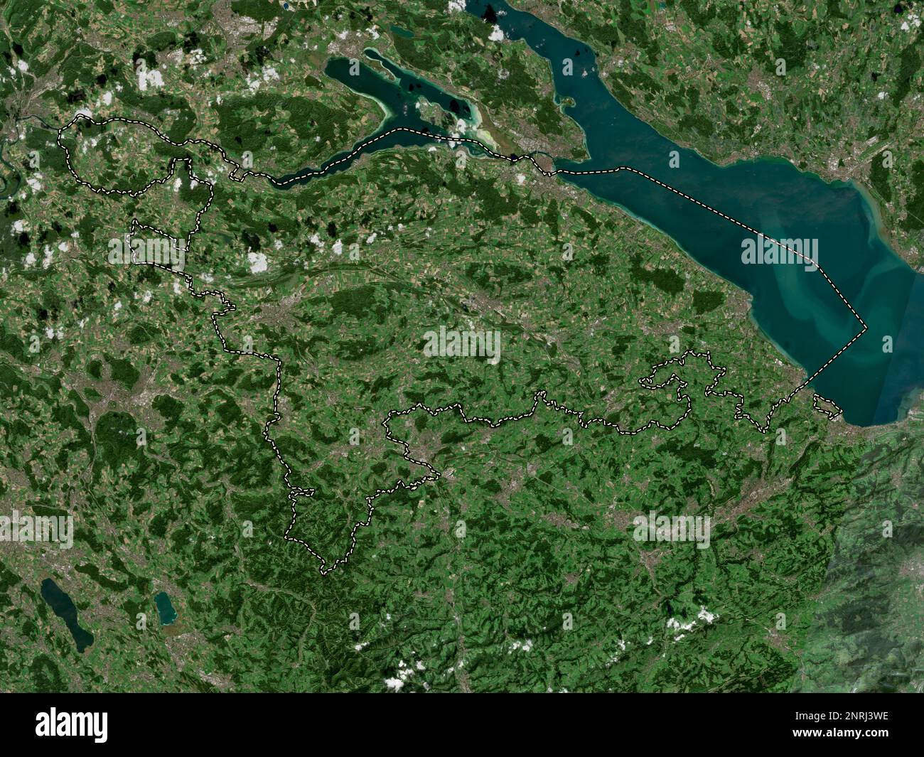 Thurgau, canton of Switzerland. Low resolution satellite map Stock ...