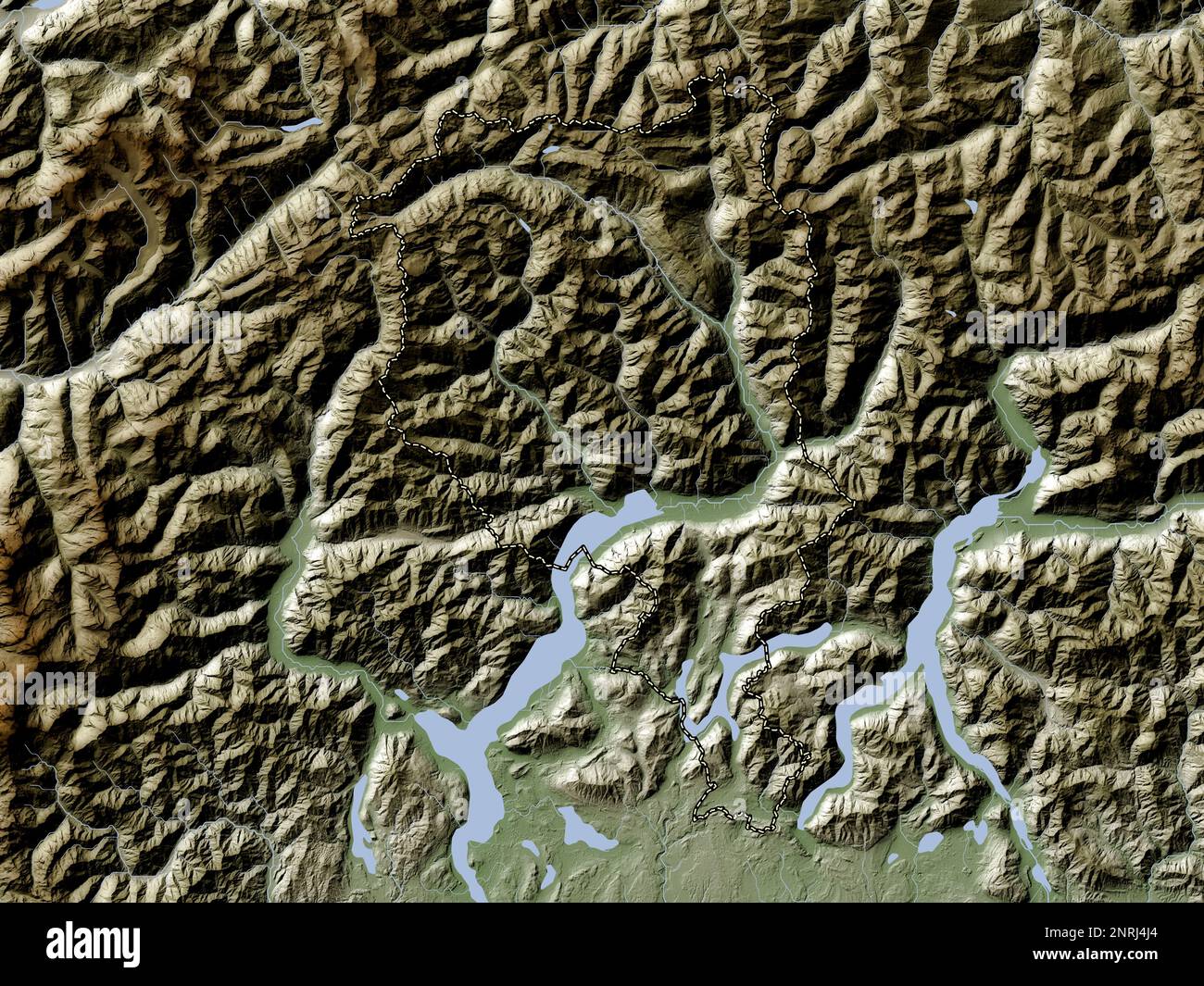Ticino, canton of Switzerland. Elevation map colored in wiki style with ...