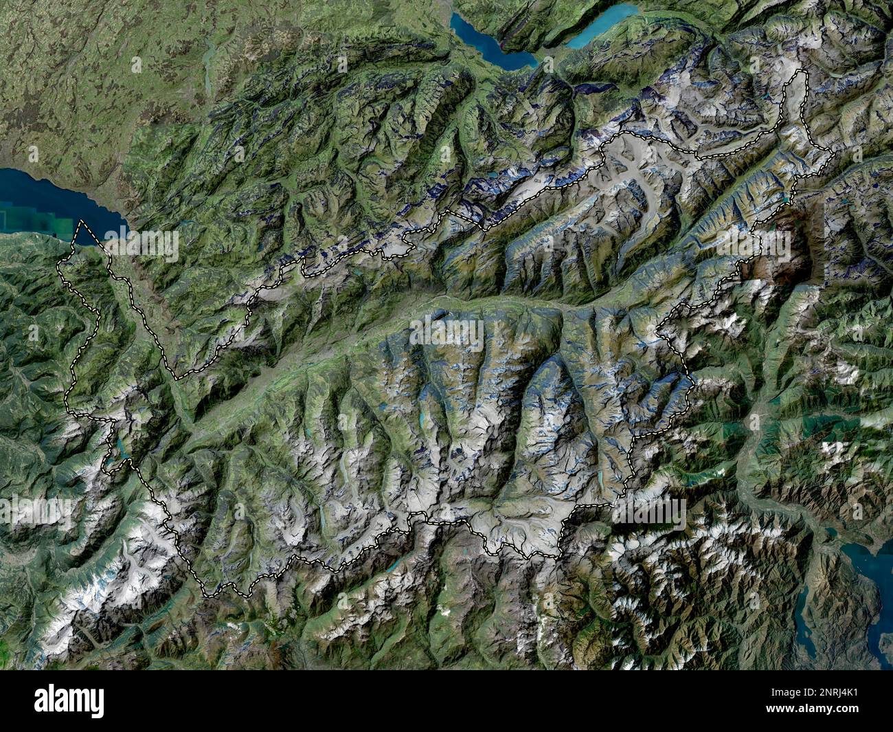 Valais, canton of Switzerland. High resolution satellite map Stock ...