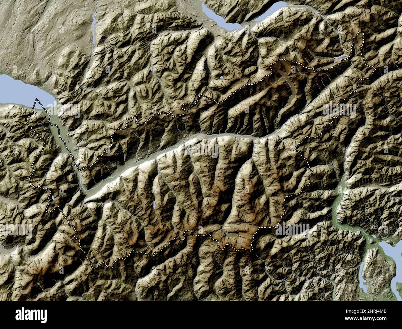 Valais, canton of Switzerland. Elevation map colored in wiki style with ...