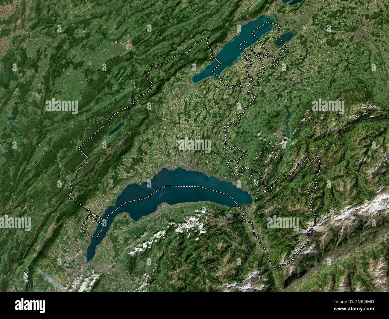 Vaud, canton of Switzerland. Low resolution satellite map Stock Photo ...