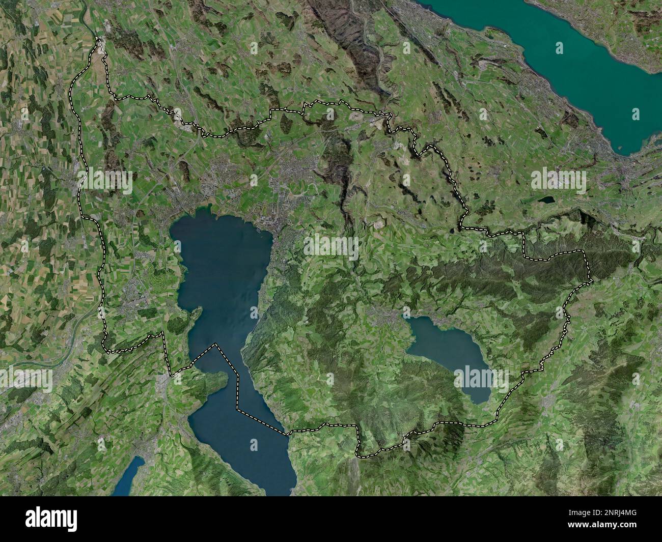 Zug, canton of Switzerland. High resolution satellite map Stock Photo ...