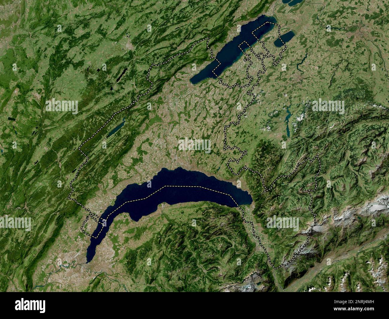 Vaud, canton of Switzerland. High resolution satellite map Stock Photo ...