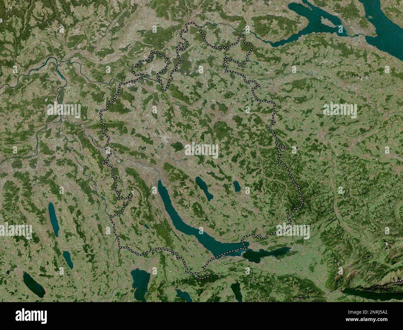 Zurich, canton of Switzerland. High resolution satellite map Stock ...