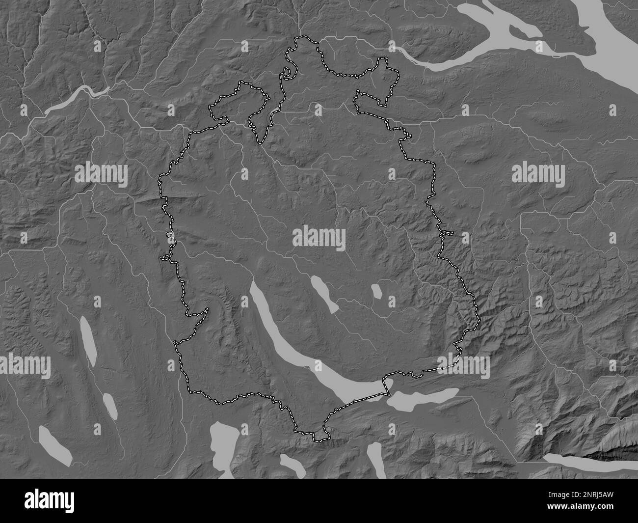 Zurich, canton of Switzerland. Bilevel elevation map with lakes and ...