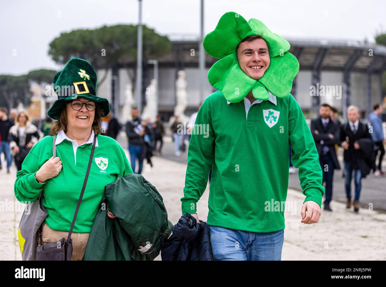 Ireland fans arriving ahead of the Guinness Six Nations match at the ...