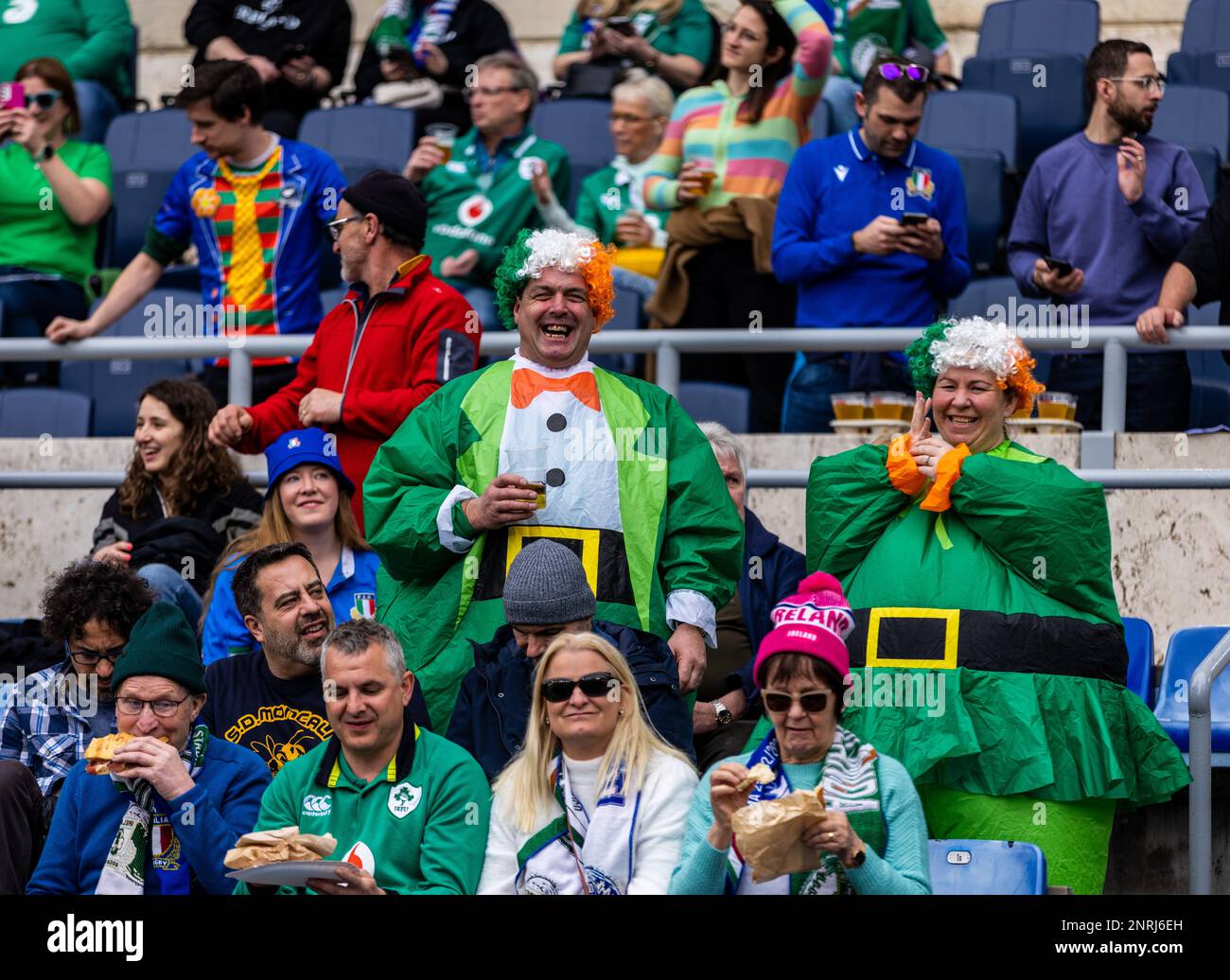 Ireland fans in the stands before the Guinness Six Nations match at the ...
