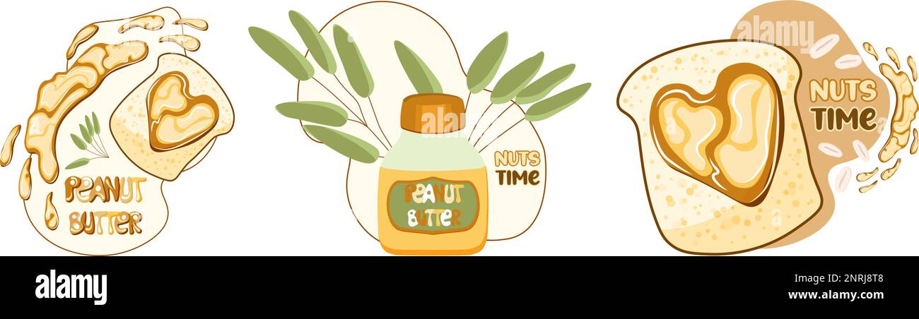 Nut butter toast in Stock Vector Images - Alamy