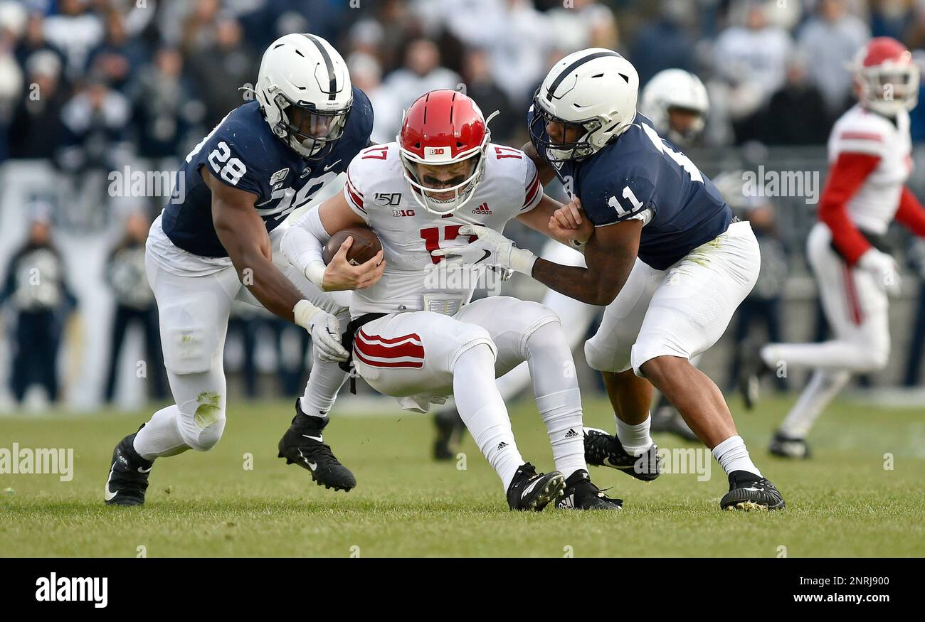 UNIVERSITY PARK, PA - NOVEMBER 30: Penn State DE Jayson Oweh (28) and ...