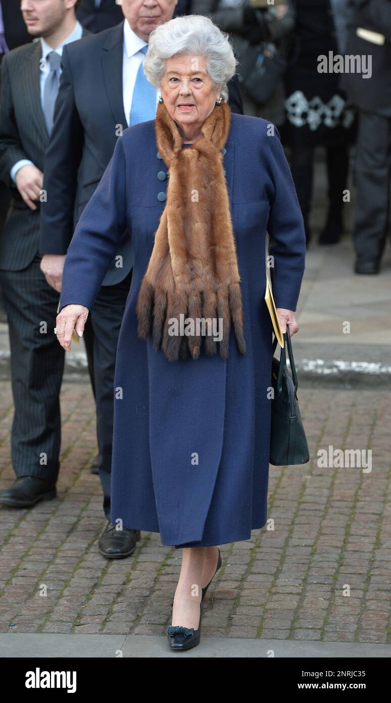File photo dated 13/03/14 Baroness Boothroyd leavingfollowing a service ...