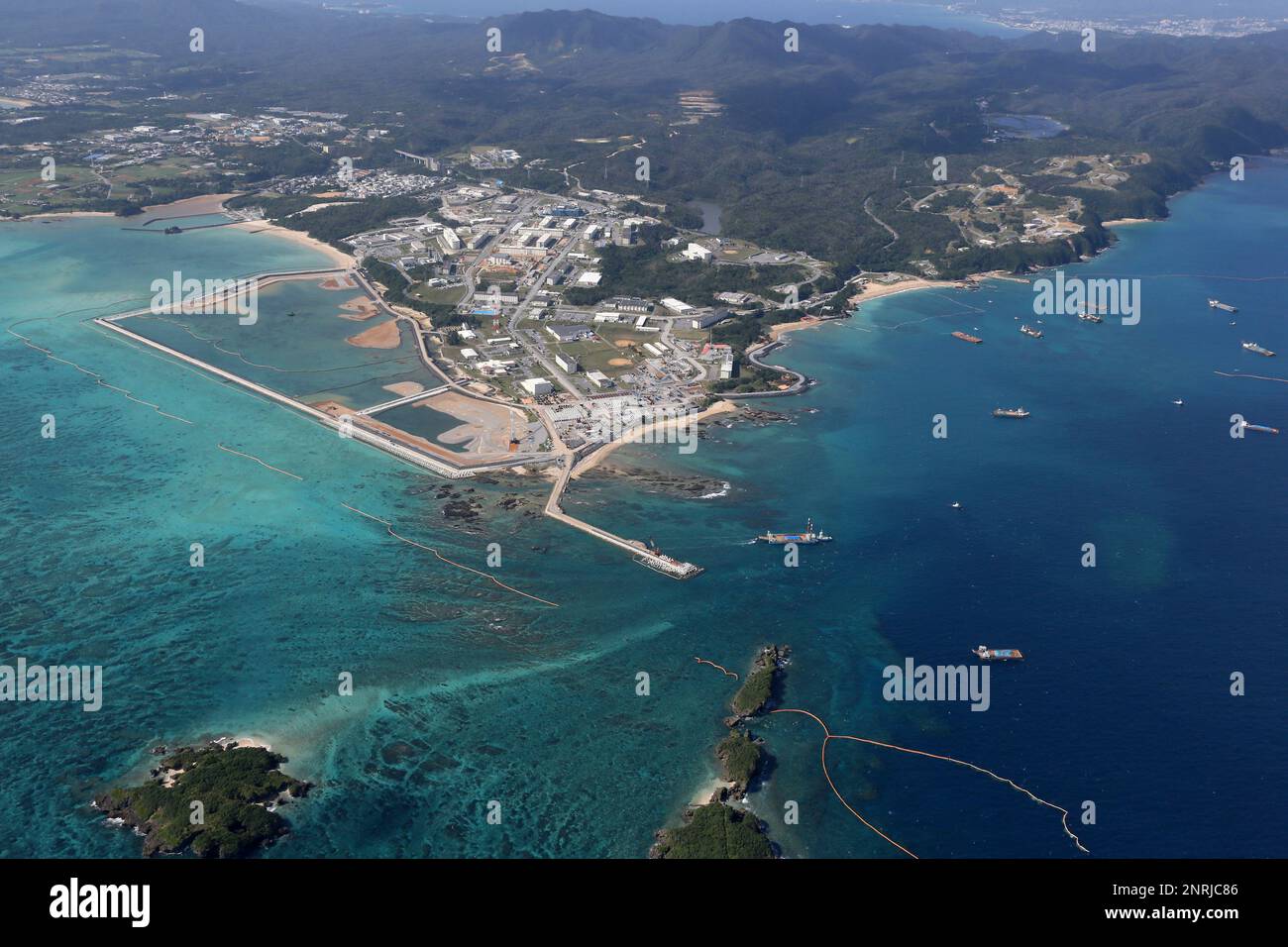 An aerial photo taken from Yomiuri jetliner, shows Japanese central ...
