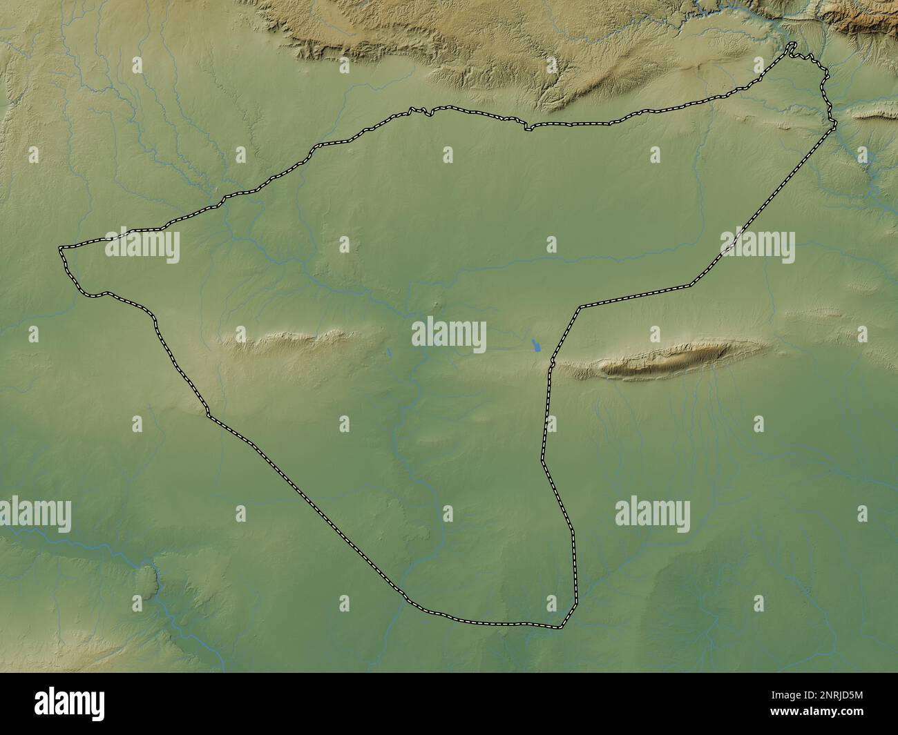 Al Hasakah, province of Syria. Colored elevation map with lakes and rivers Stock Photo - Alamy