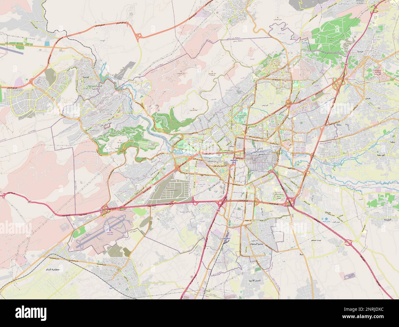 Damascus, province of Syria. Open Street Map Stock Photo - Alamy