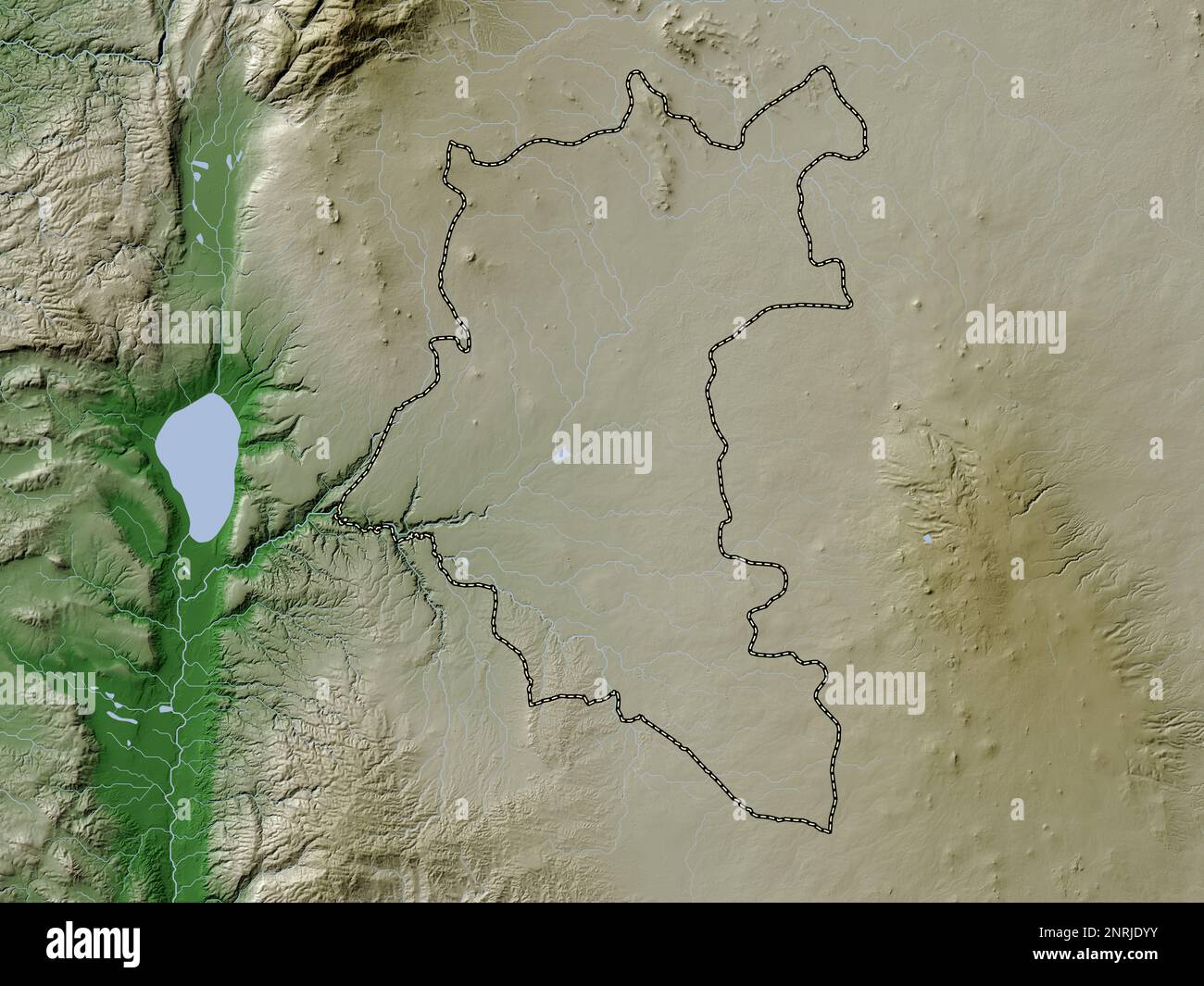 Dar`a, province of Syria. Elevation map colored in wiki style with ...
