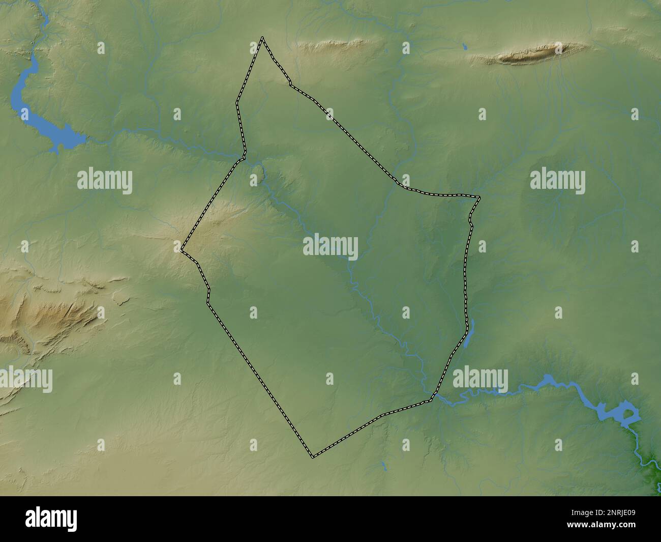 Dayr Az Zawr, province of Syria. Colored elevation map with lakes and ...
