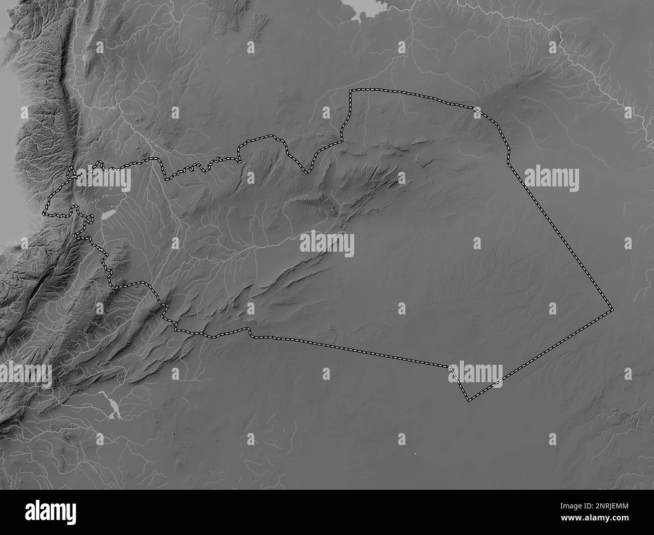 Hims, province of Syria. Grayscale elevation map with lakes and rivers ...