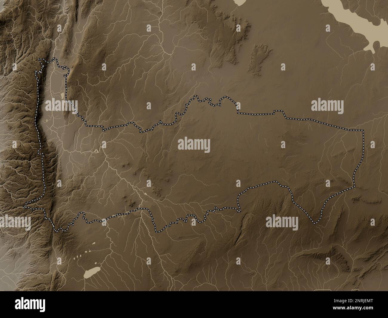 Hamah, province of Syria. Elevation map colored in sepia tones with ...